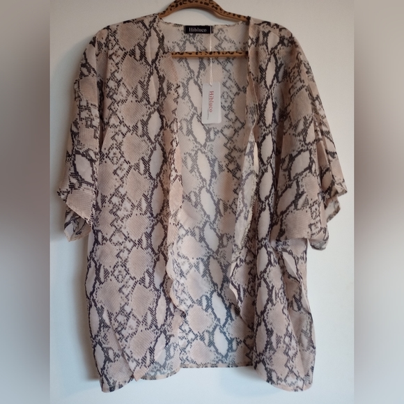 Hibluco | Tops | Snake Print Short Sleeve Kimono | Poshmark